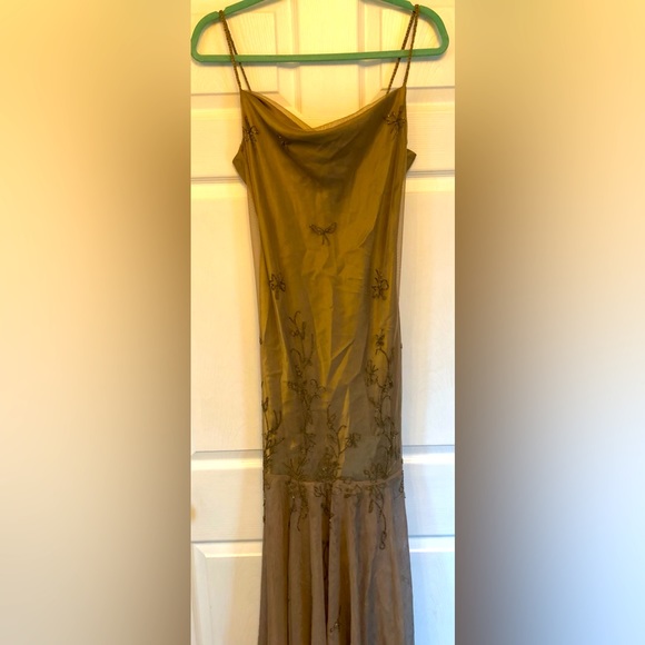 Niki Lavis | Dresses | Niki Lavas Bronze Prom Maxi Slip Dress With ...